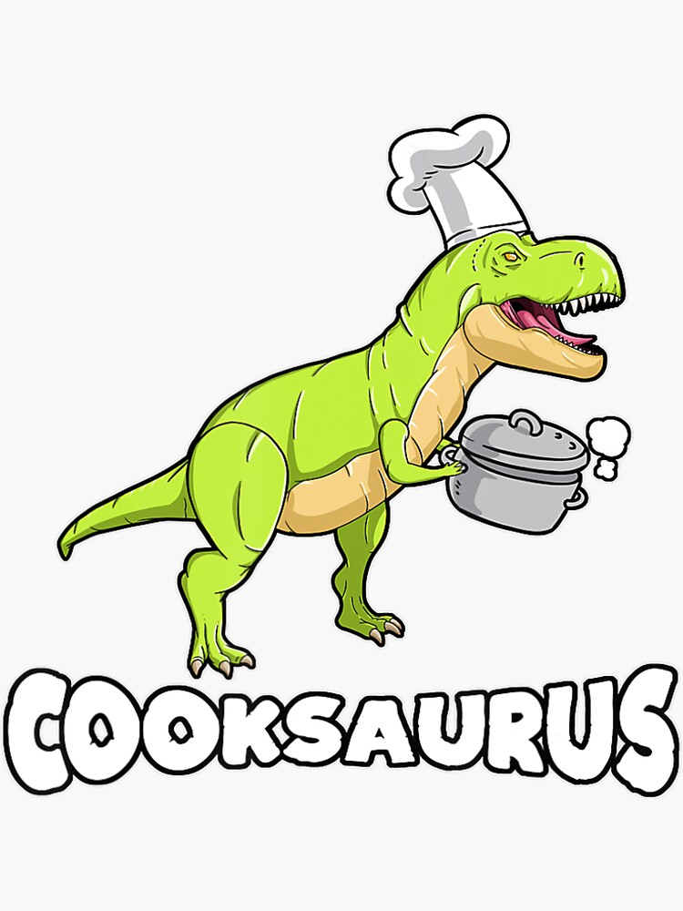 Pegatina «Cocinar Dinosaurio Divertidos Dibujos Animados Chef ...