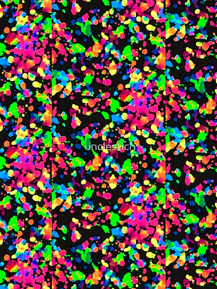 "Blacklight Neon Paint Splatter" T-shirt for Sale by unclestich ...