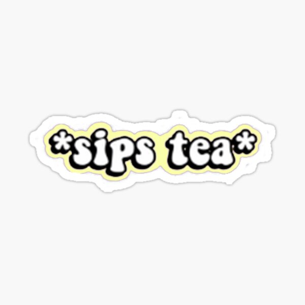 "*Sips Tea* Pastel Yellow Sticker" Sticker by laurencude | Redbubble
