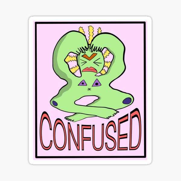 "Confused" Sticker for Sale by Jellybeans-art | Redbubble