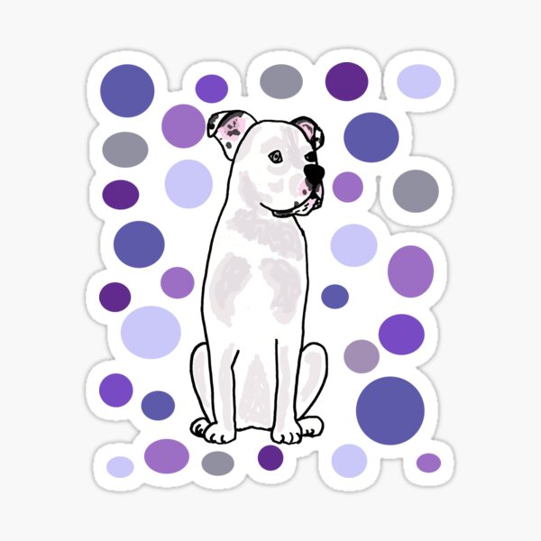 "Cute White American Bulldog Puppy Dog" Sticker for Sale by ...