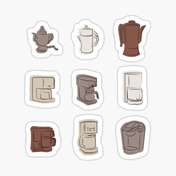 "Coffee makers" Sticker for Sale by LaurCainDesign | Redbubble