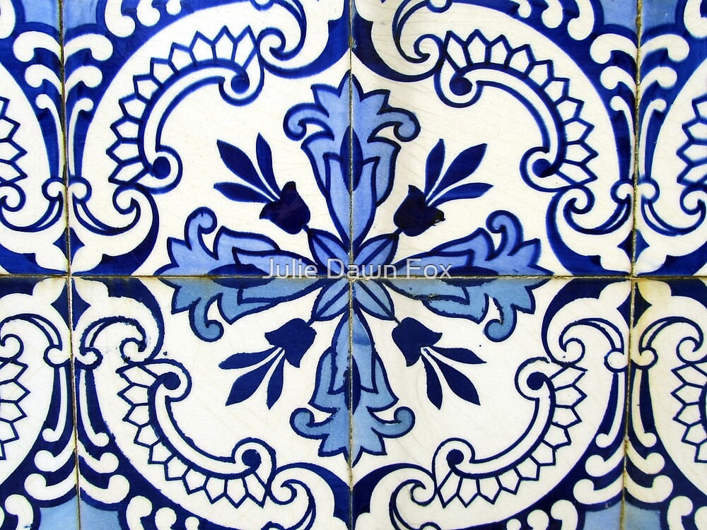 "Blue and white patterned azulejos, Porto" by Julie Dawn Fox | Redbubble