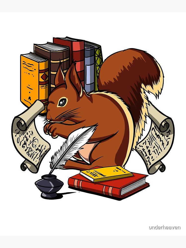 "Squirrel Reading Book " Poster by underheaven | Redbubble