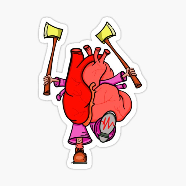 Cartoon Heart Attack Stickers | Redbubble
