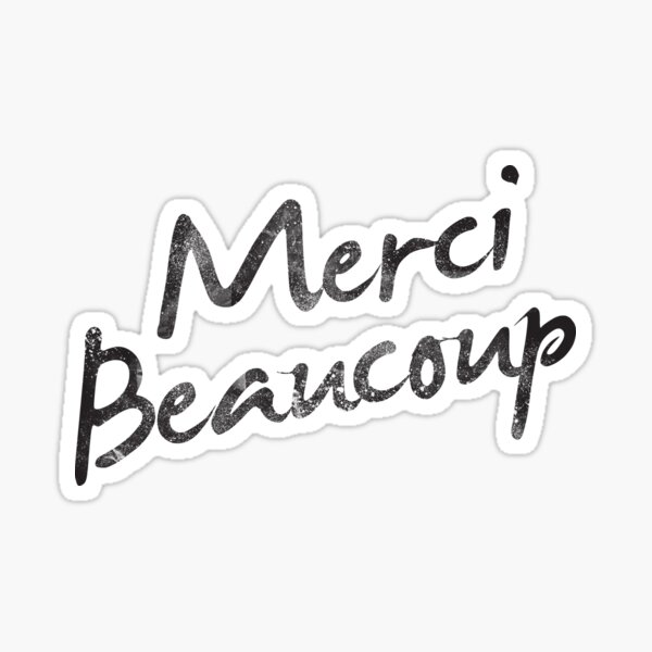 "Merci " Sticker for Sale by erospsyche | Redbubble
