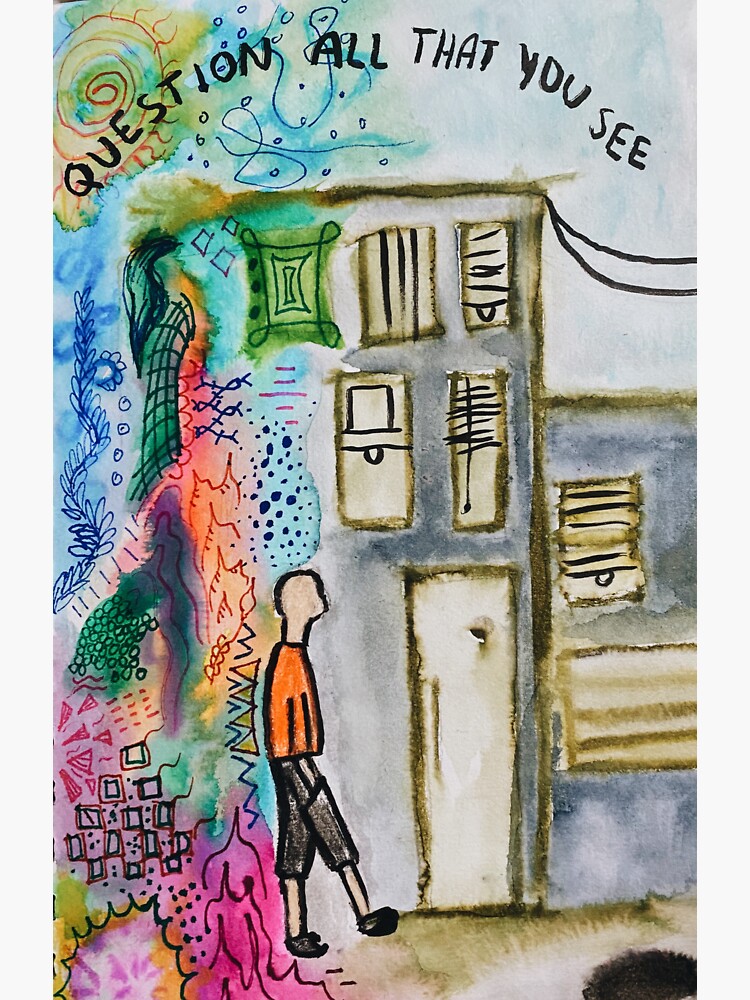 "Question Everything" Sticker for Sale by dkadom-art | Redbubble