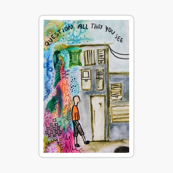 "Question Everything" Sticker for Sale by dkadom-art | Redbubble