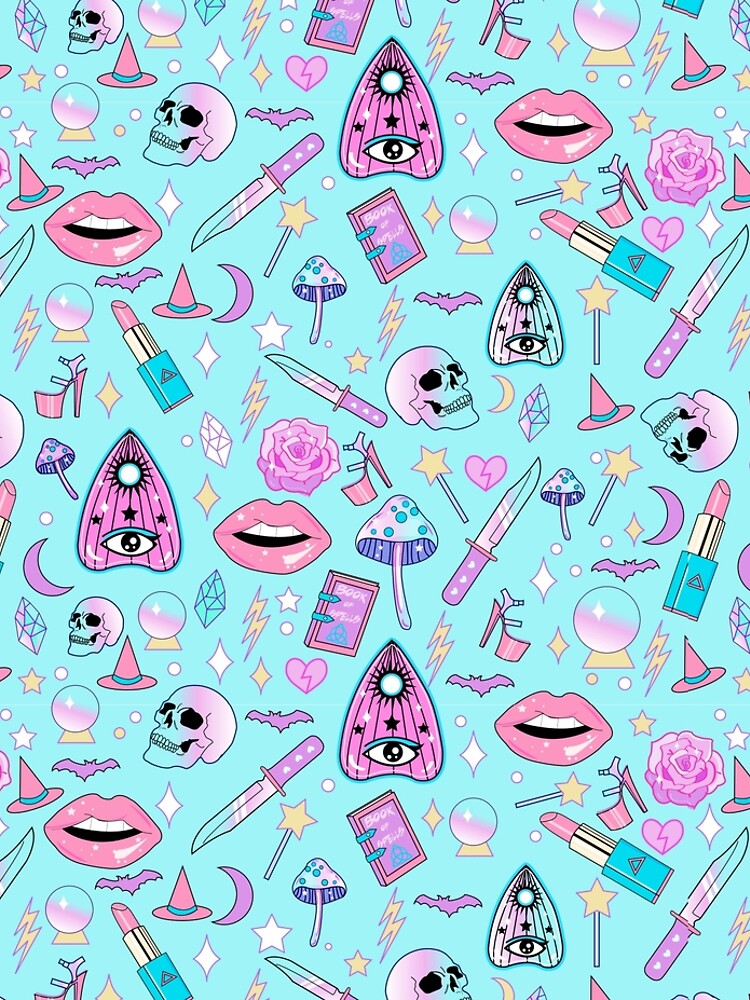 "Girly Pastel Witch Goth Pattern" Leggings for Sale by lunaelizabeth ...