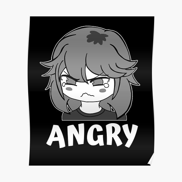 "Funny Anime Manga Angry Pout Face Little Girl Cute Meme" Poster by ...