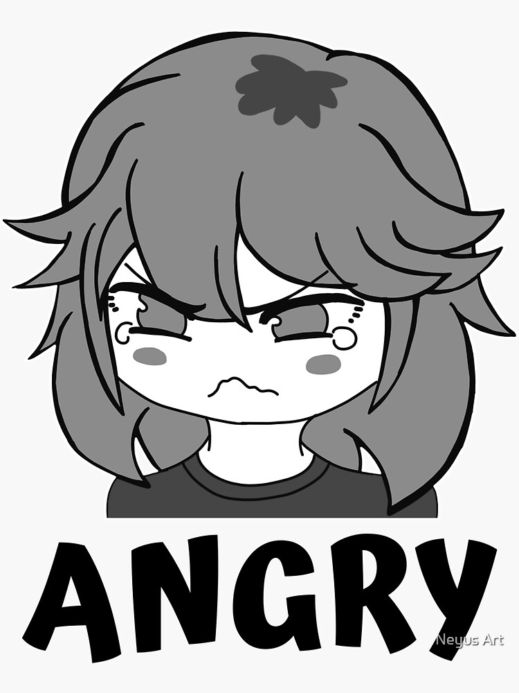 "Funny Anime Manga Angry Pout Face Little Girl Cute Meme" Sticker for ...