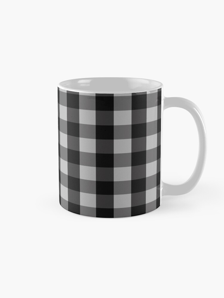 "black and grey plaid design" Mug by Michael-Angie | Redbubble