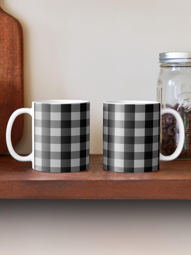 "black and grey plaid design" Mug by Michael-Angie | Redbubble