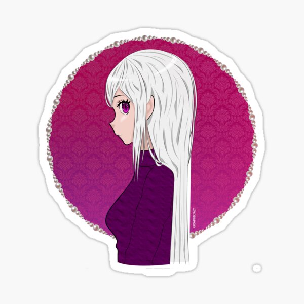 "Violet Anime Girl" Sticker by GraphicAly | Redbubble