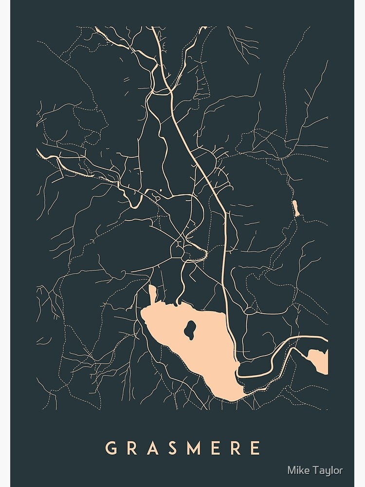 "Map of Grasmere" Framed Art Print for Sale by miketea | Redbubble