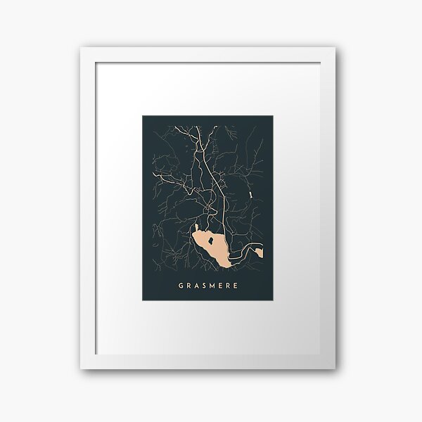 "Map of Grasmere" Framed Art Print for Sale by miketea | Redbubble