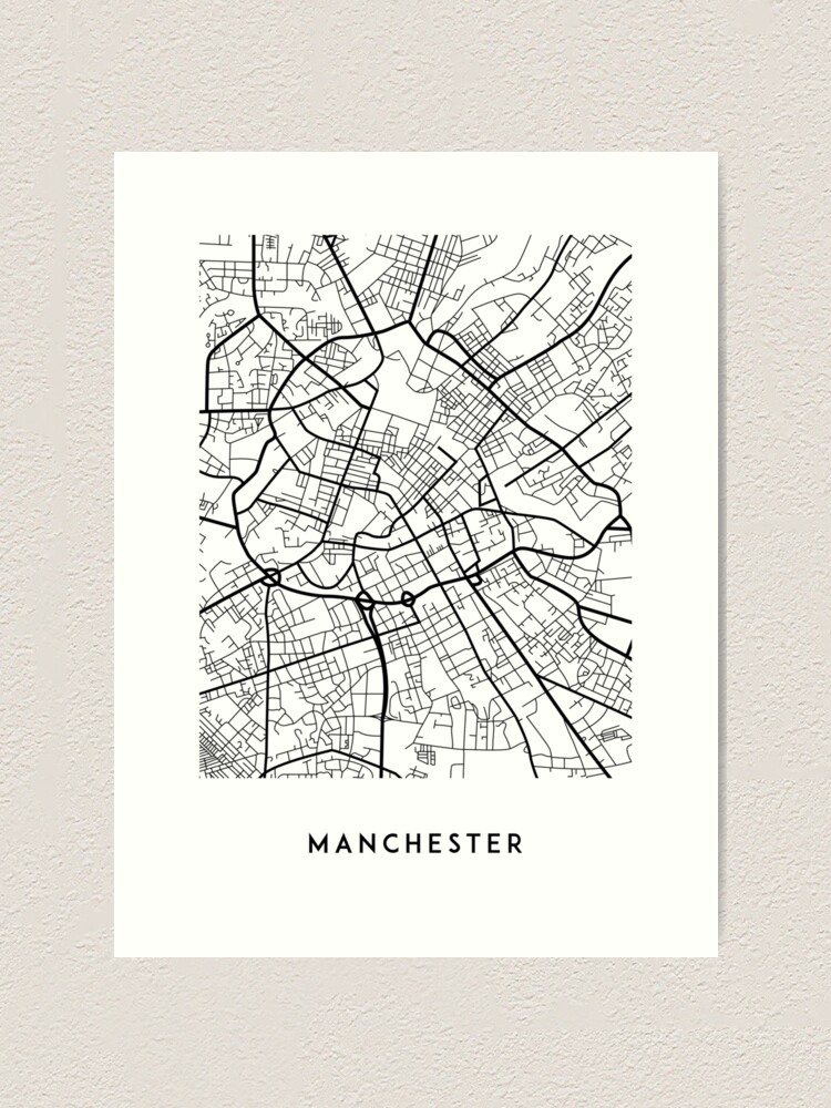 "Map of Manchester" Art Print by miketea | Redbubble