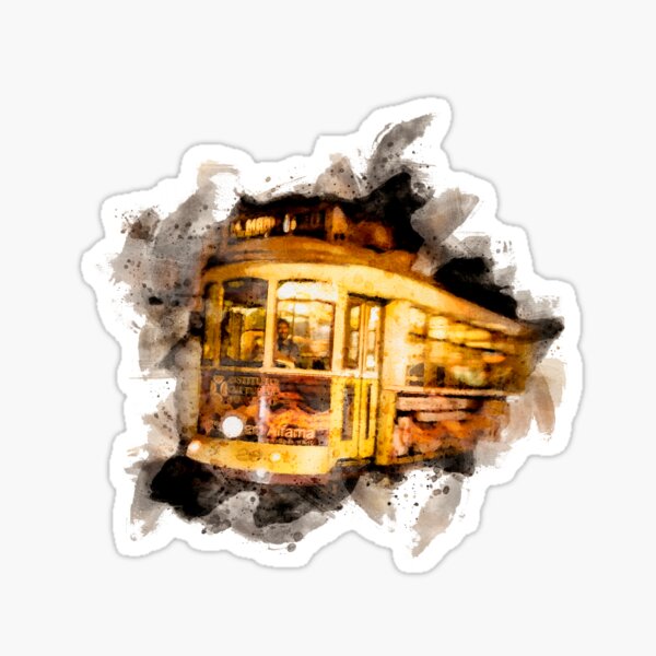 "Lisbon Tram 549 Watercolor" Sticker for Sale by lugamor | Redbubble