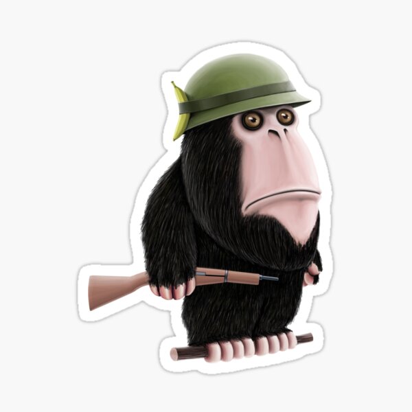 "The Army Soldier Monkey" Sticker by lucasottomuller | Redbubble