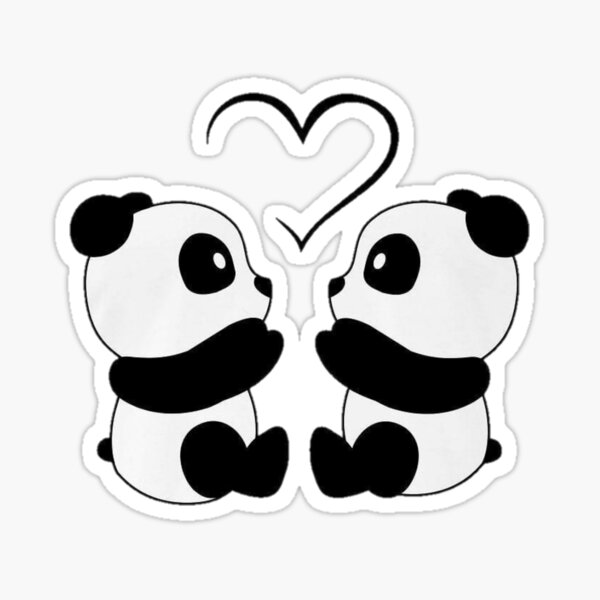 "Cute Panda love " Sticker for Sale by Mukenan | Redbubble