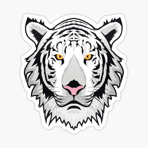 "Tiger hats, Tiger caps, White tiger head" Sticker for Sale by ...