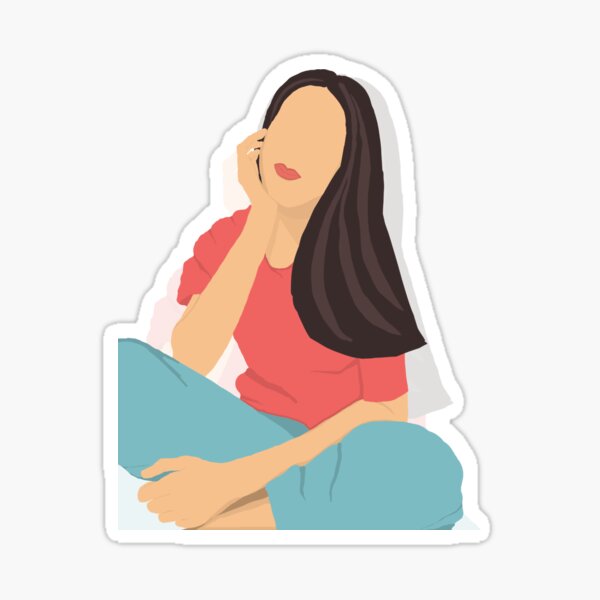 "Cross legged girl" Sticker by Alkoohejin2 | Redbubble