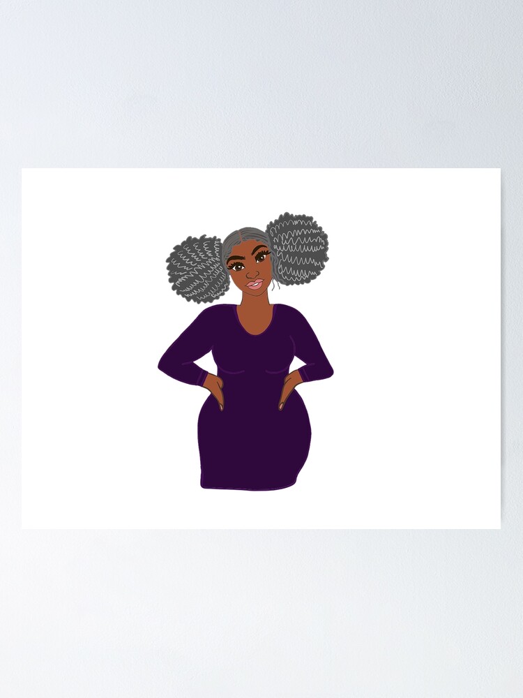 Girl With Afro Puffs Poster For Sale By Milkdub Redbubble