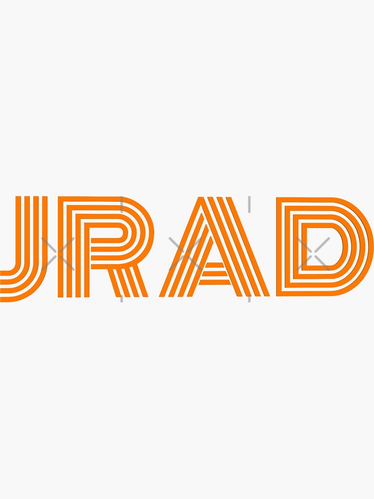 "JRAD retro orange font " Sticker for Sale by Trigger413 | Redbubble