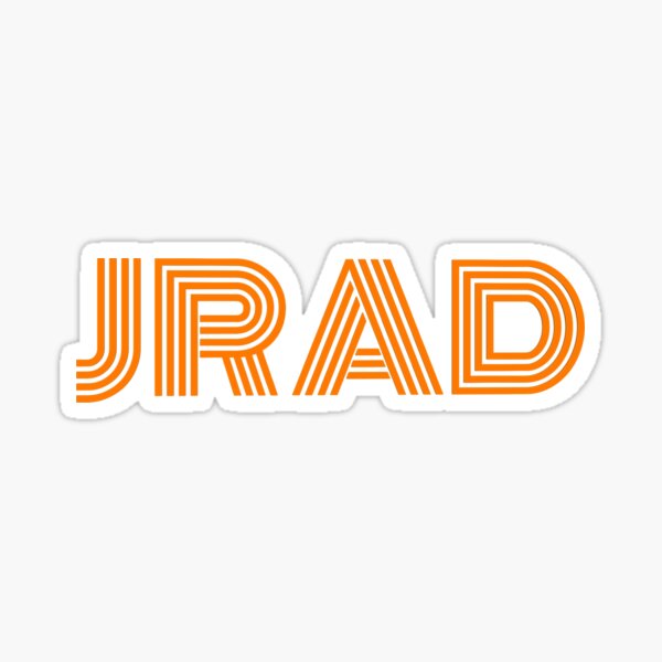 "JRAD retro orange font " Sticker for Sale by Trigger413 | Redbubble