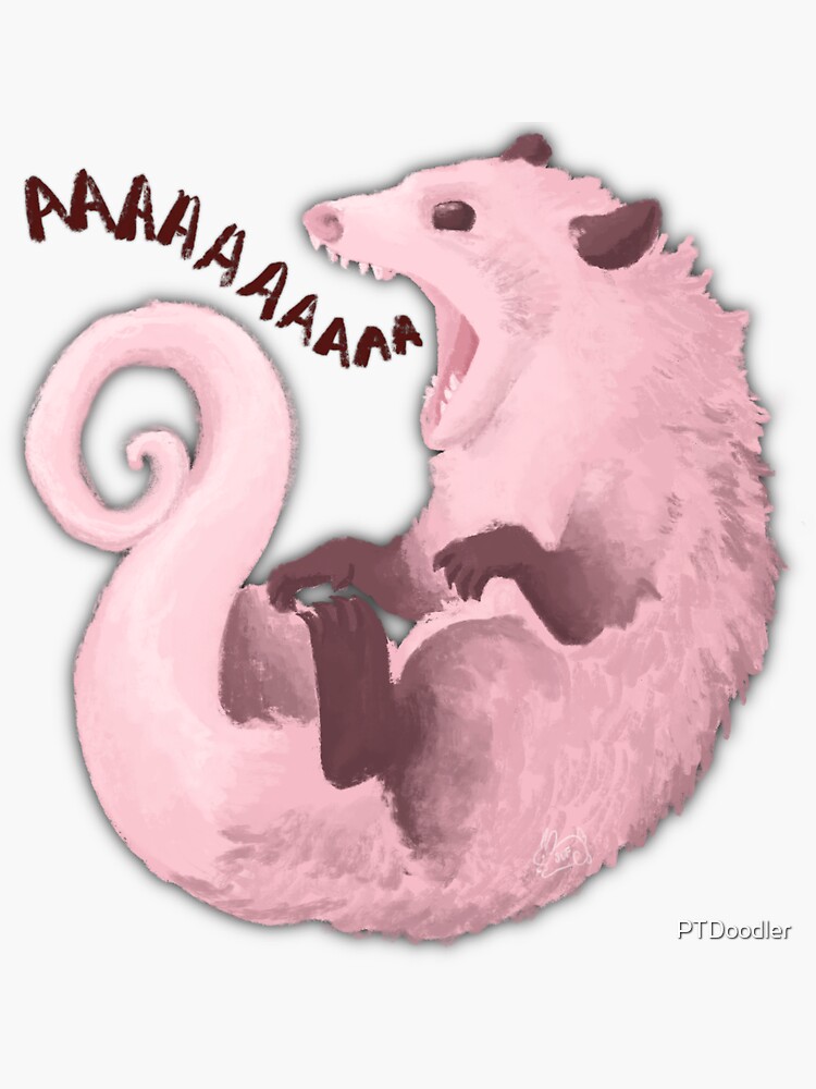 "Screaming possum" Sticker by PTDoodler | Redbubble