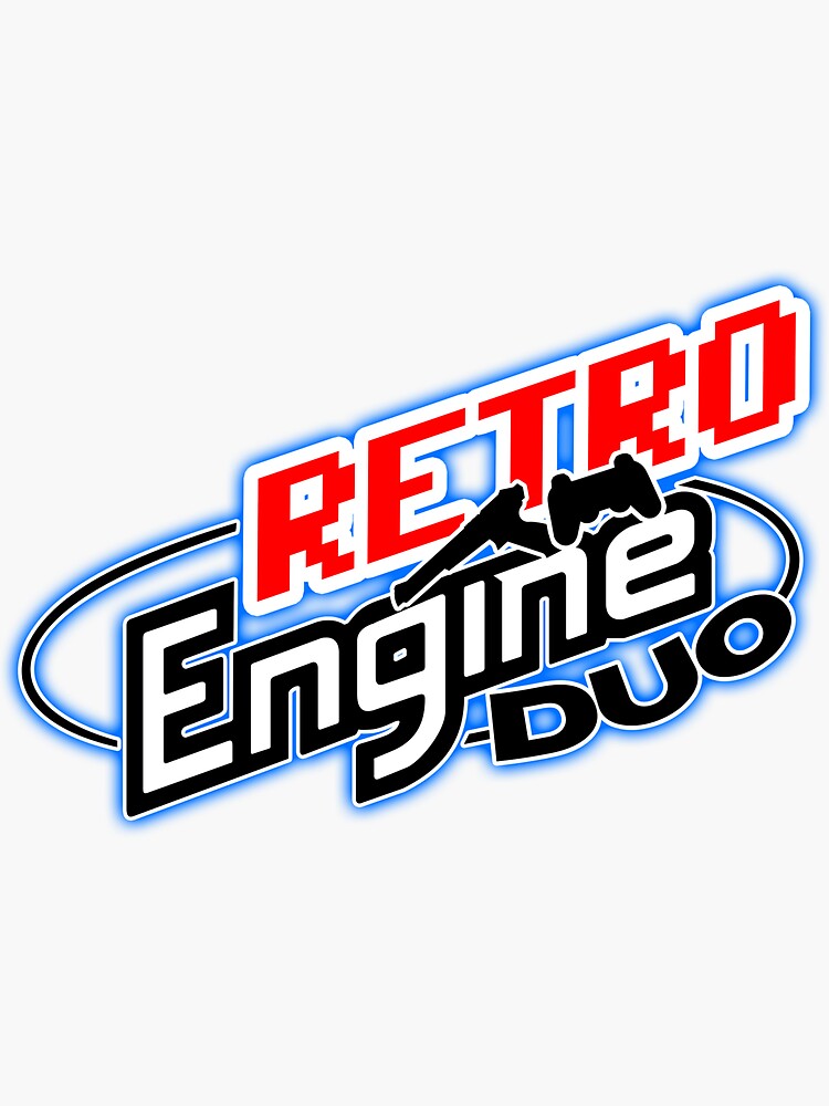 "Retro Engine Duo Logo - Blue Glow" Sticker for Sale by RetroEngineDuo ...