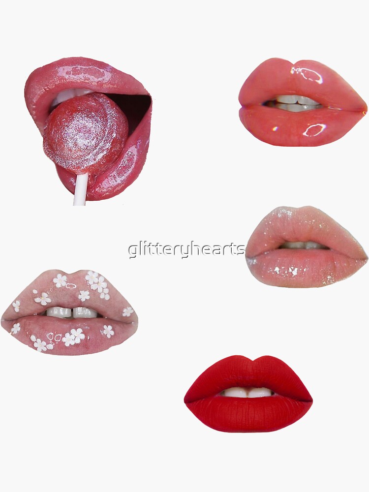 "pink aesthetic lips sticker pack" Sticker for Sale by glitteryhearts ...