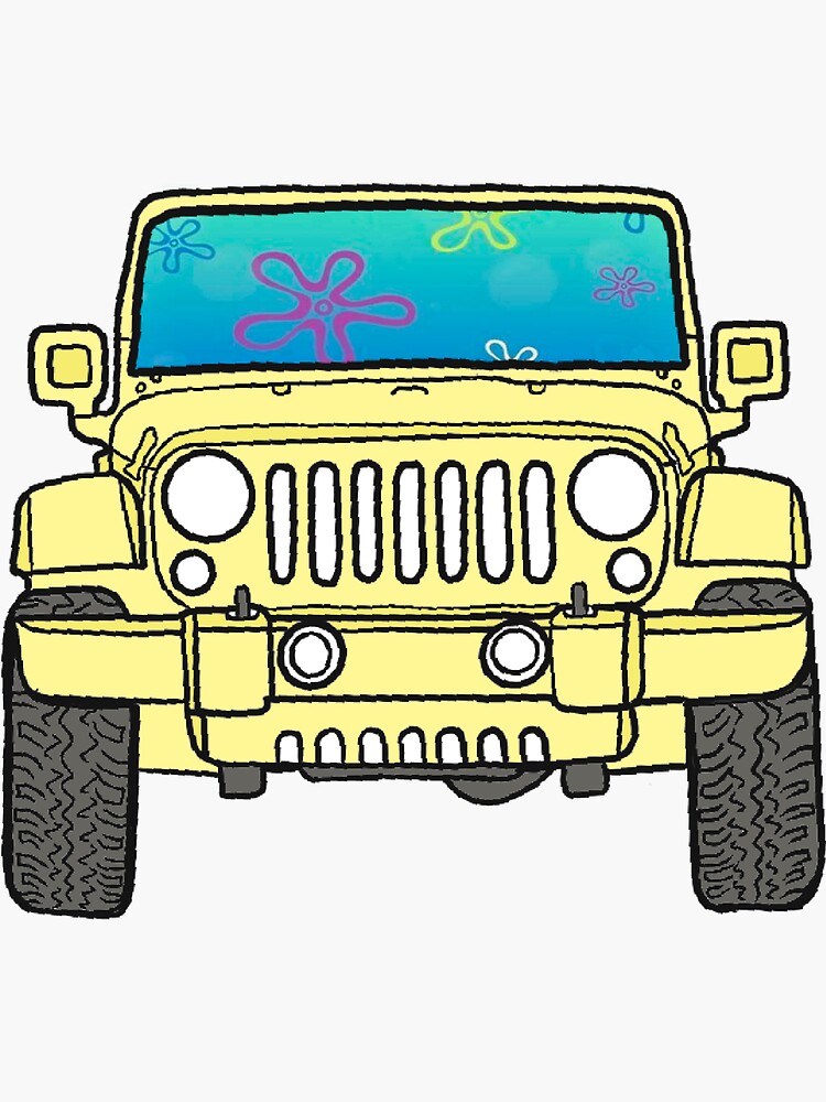 "Yellow Spongebob Jeep" Sticker for Sale by MandyandEmmy | Redbubble