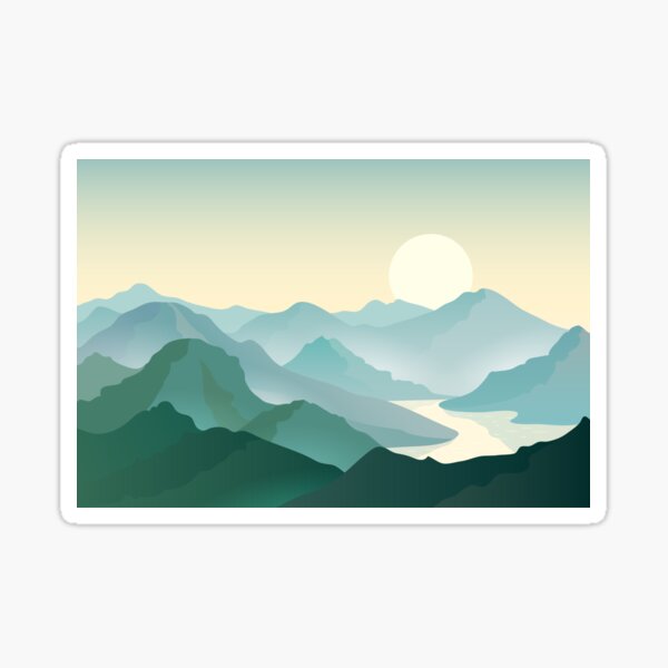 "Mountains Design" Sticker for Sale by vladocar | Redbubble
