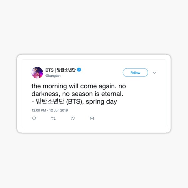 "BTS spring day quote sticker" Sticker by sailingthestars | Redbubble