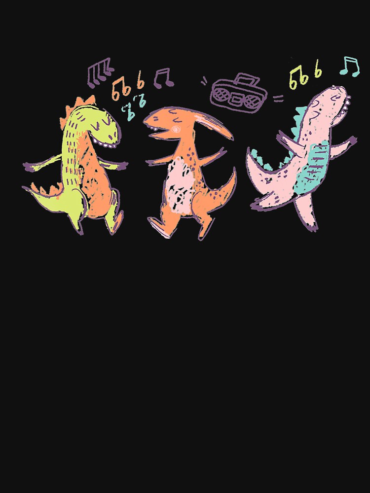 "Dancing Dinosaur Illustration Colorful Dino Art" T-shirt by KerimsoltaTimay | Redbubble