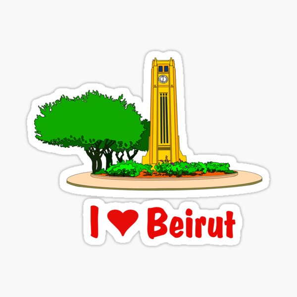 "Lebanon: Nijmeh Square with I heart Beirut" Sticker for Sale by ...