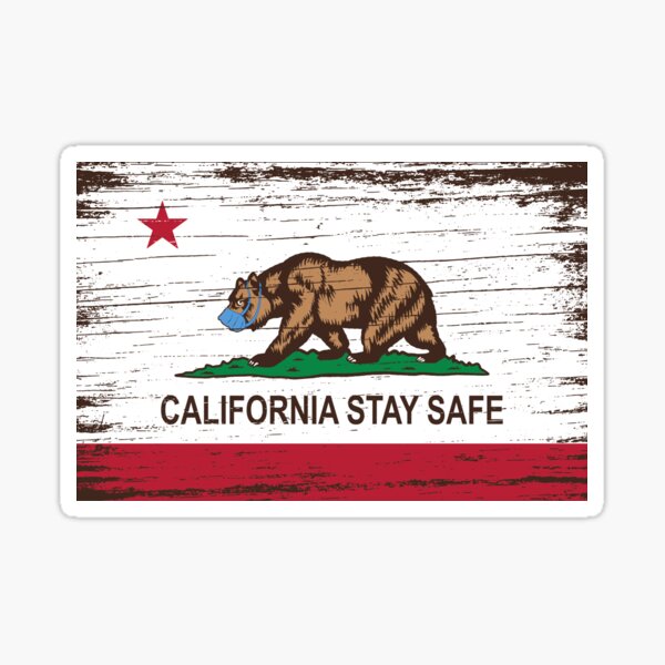 "CALIFORNIA STAY SAFE stop the spread" Sticker for Sale by pablomendoza ...