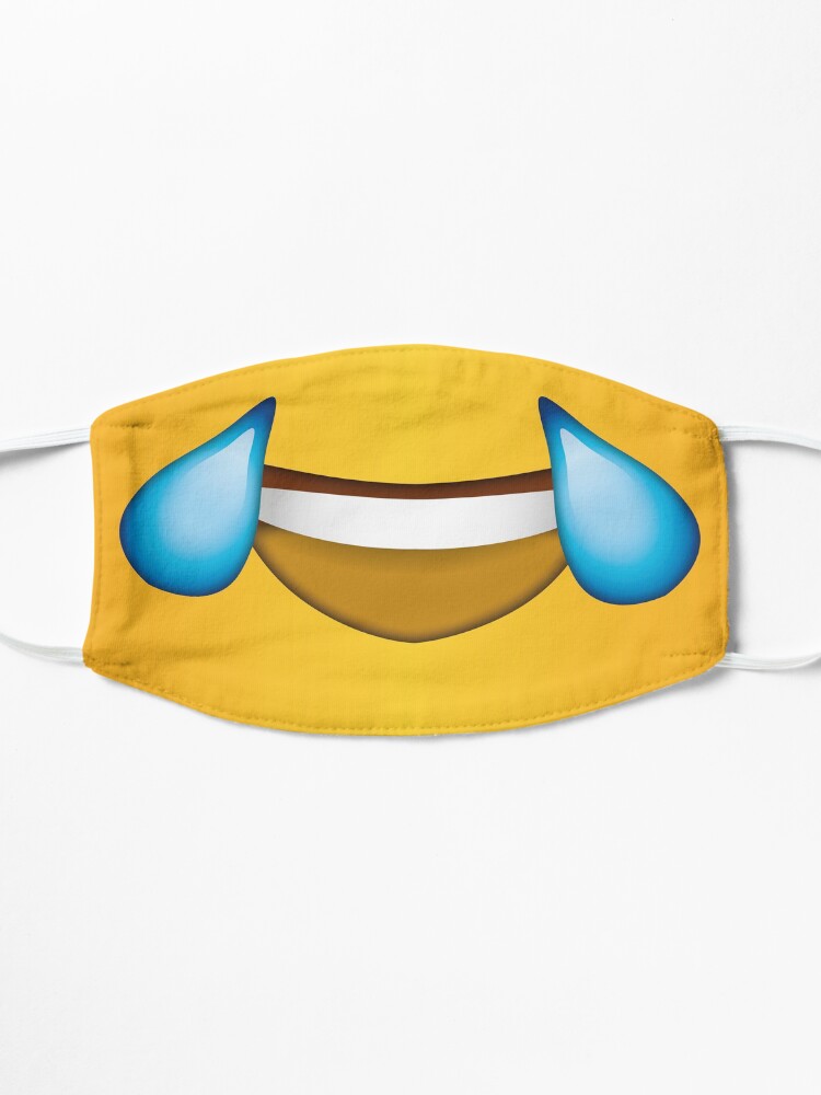 Laughing Crying Emoji Face Mask Mask For Sale By Littlebearart Redbubble