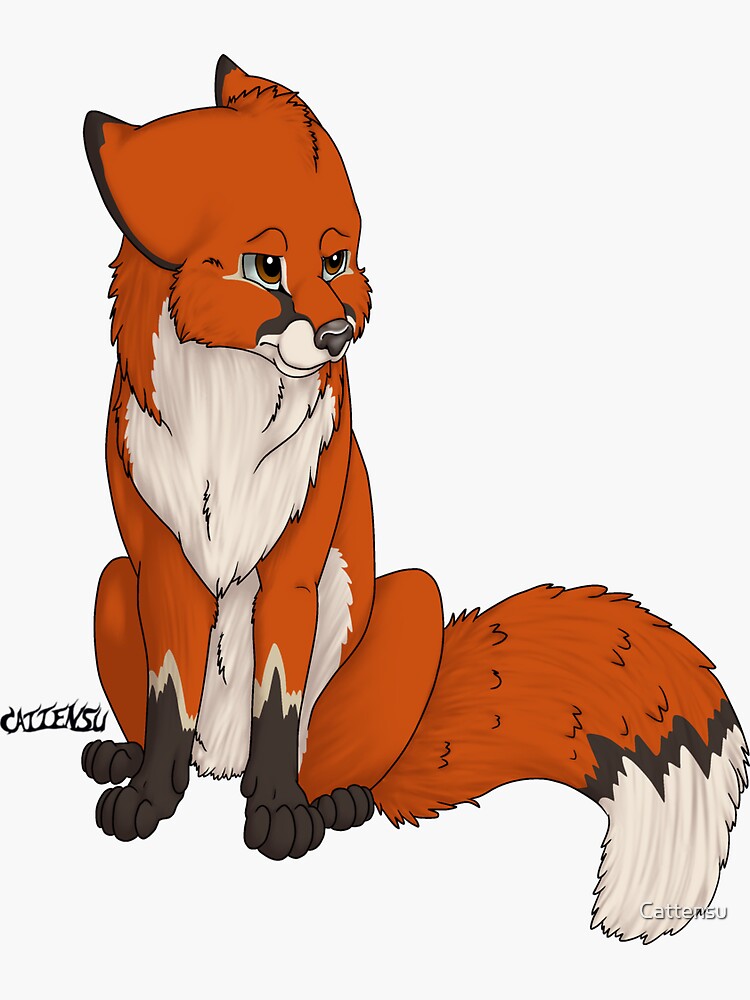 "Grumpy Fox" Sticker for Sale by Cattensu | Redbubble