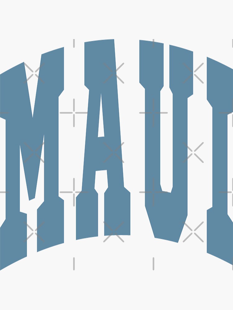 "Maui Varsity Lettering Design" Sticker for Sale by rydland | Redbubble