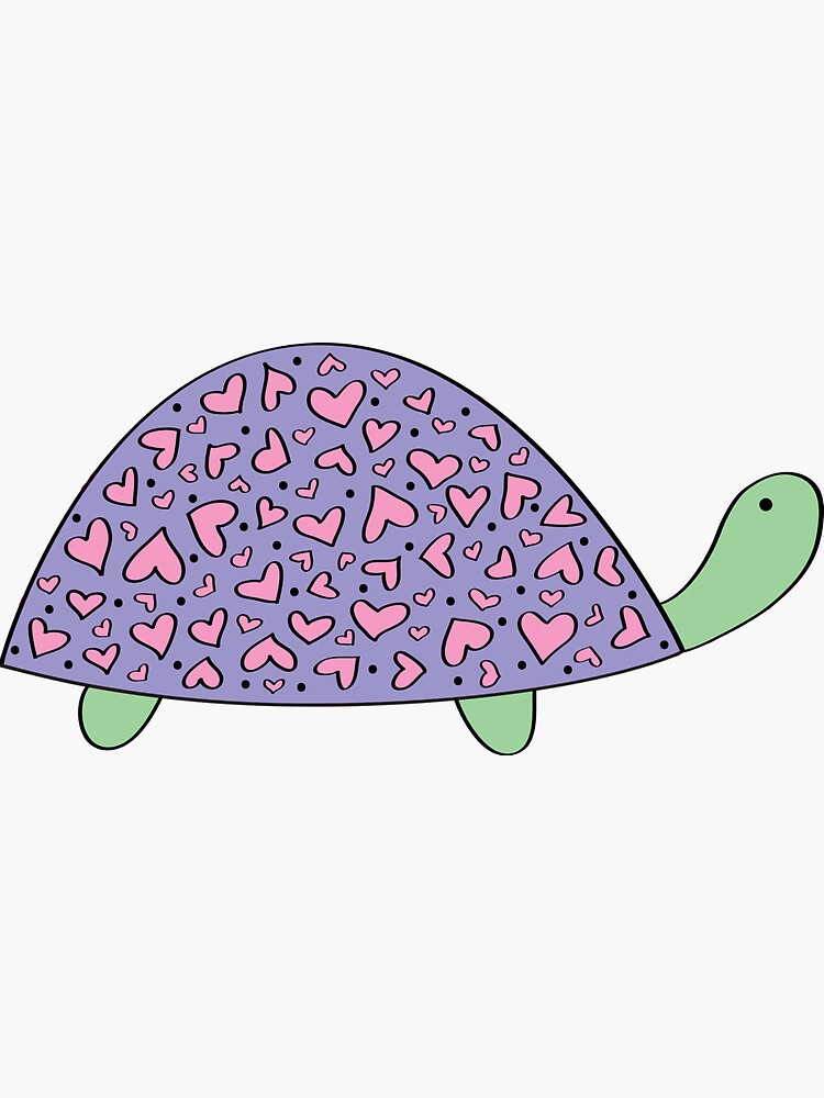 "Turtle with Heart Shell: Purple and Pink" Sticker for Sale by ...