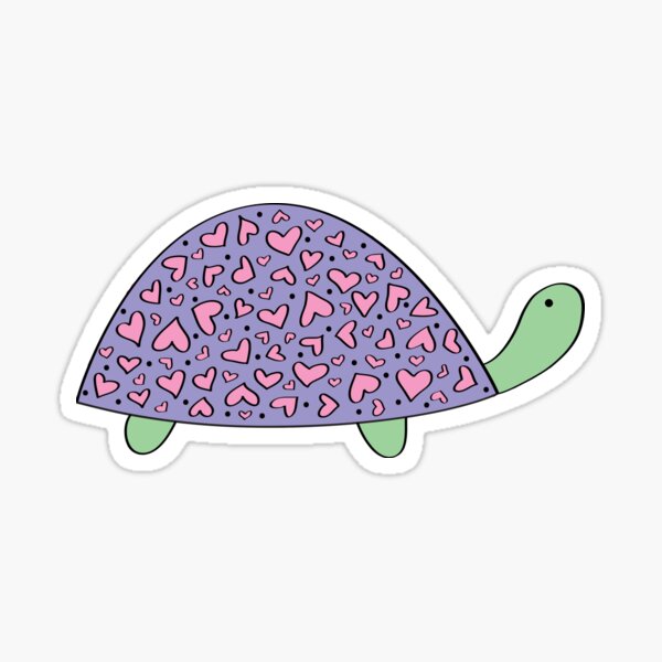 "Turtle with Heart Shell: Purple and Pink" Sticker for Sale by ...