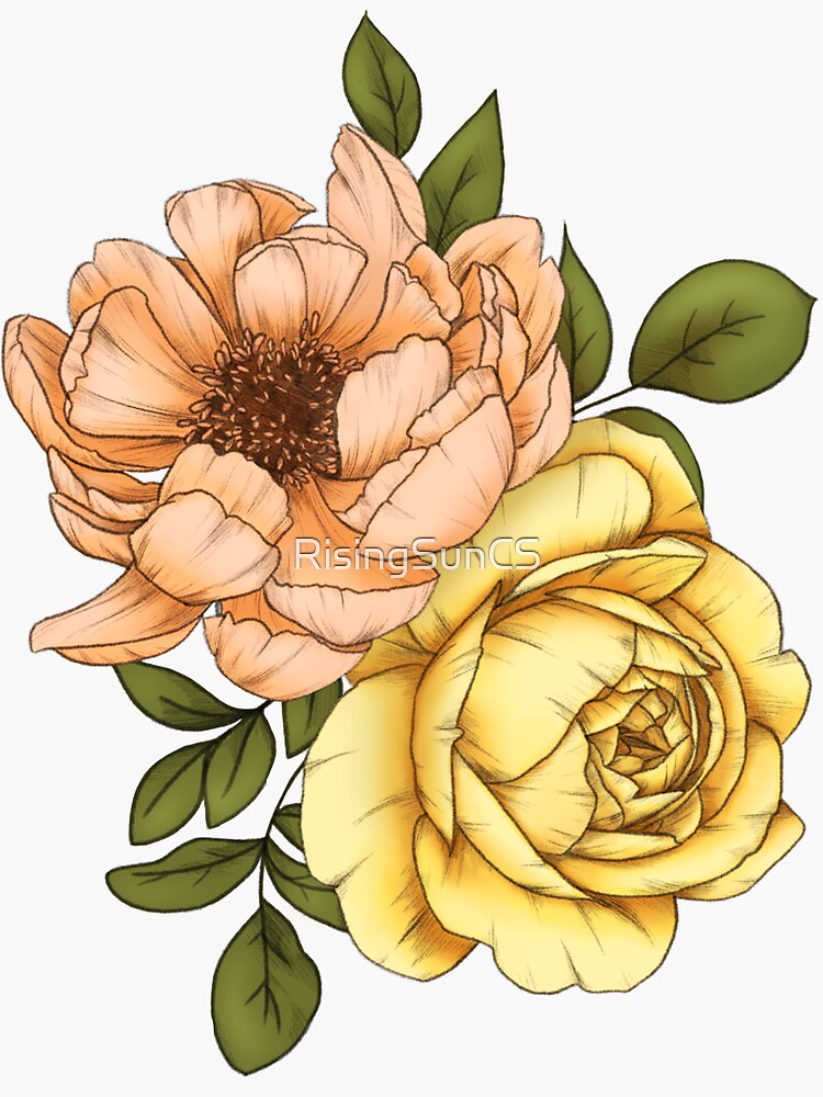 "Pretty flowers" Sticker by RisingSunCS | Redbubble