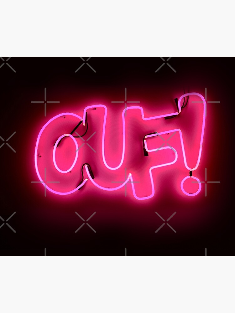 "Ouf Hot Pink Neon Sign" Throw Blanket for Sale by alexvoss | Redbubble