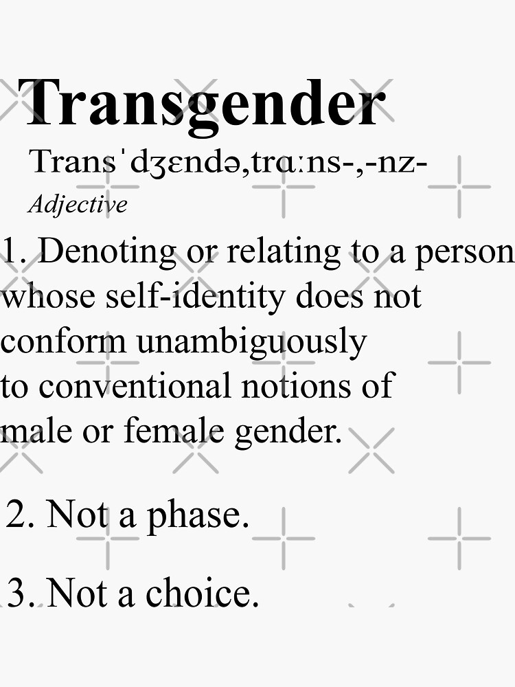 "Definition of Transgender" Sticker by nationalpride | Redbubble
