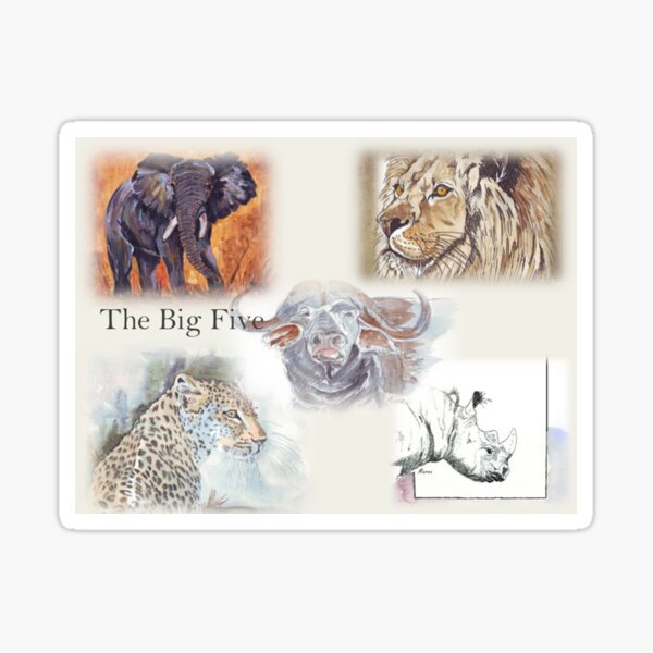 "Lodge décor - The Big Five" Sticker for Sale by MareeClarkson | Redbubble