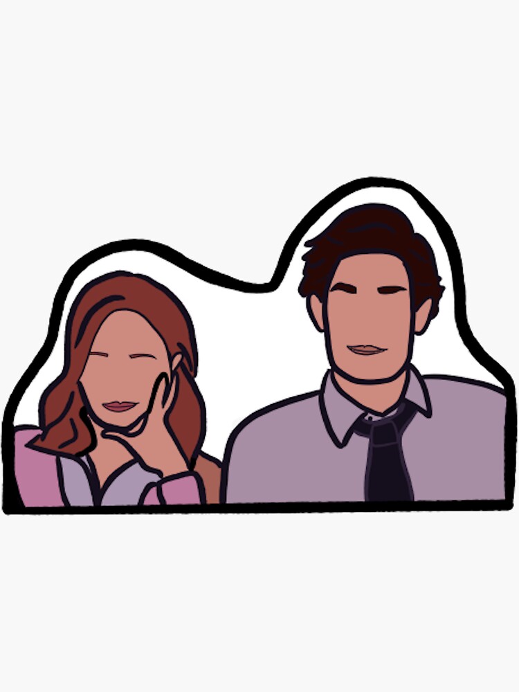 "Jim and Pam" Sticker for Sale by jordaneilers | Redbubble