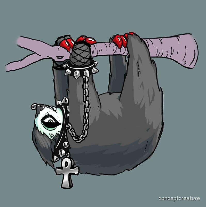 "Goth Sloth" by conceptcreature | Redbubble
