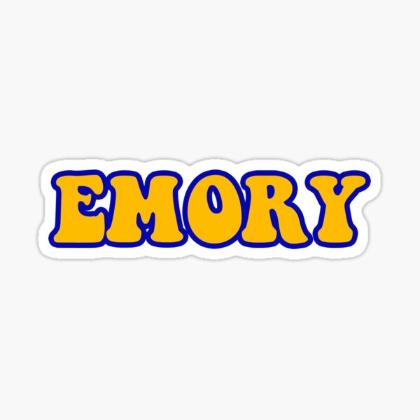 "GOLD EMORY WITH BLUE OUTLINE" Sticker by laurennassii | Redbubble